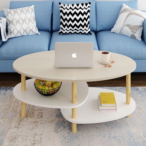 Oval Double-Deck Center Table