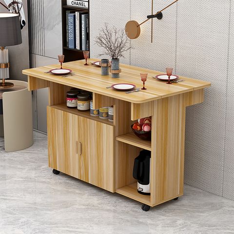 Foldable Rectangle Dining Table On Wheels